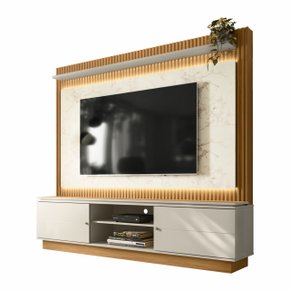 Painel Home Ripado Guararapes - Nature / Off / Petra (FLEX) - Jolear Móveis