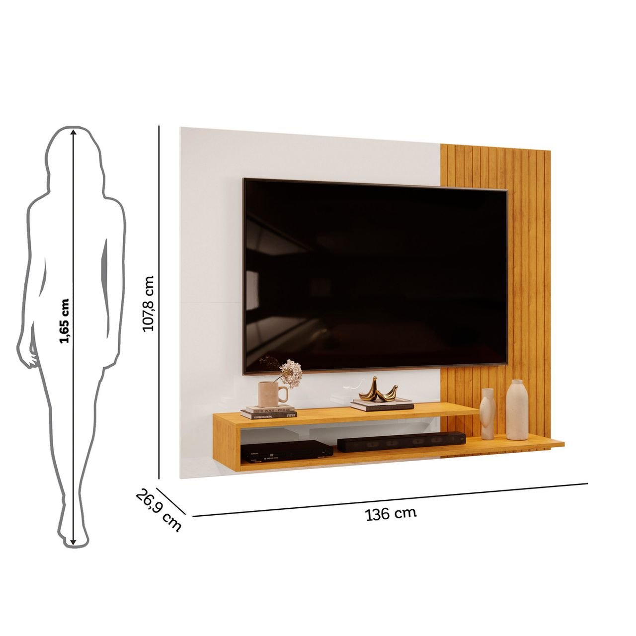 Painel Suspenso Nando - Cedro / Bali - Jolear Móveis