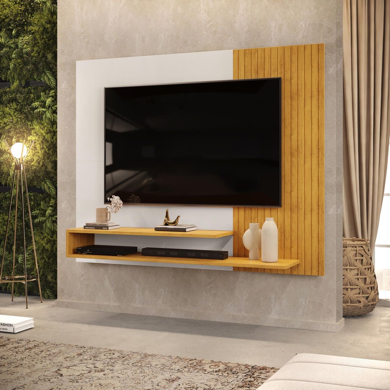 Painel Suspenso Nando - Cedro / Bali - Jolear Móveis